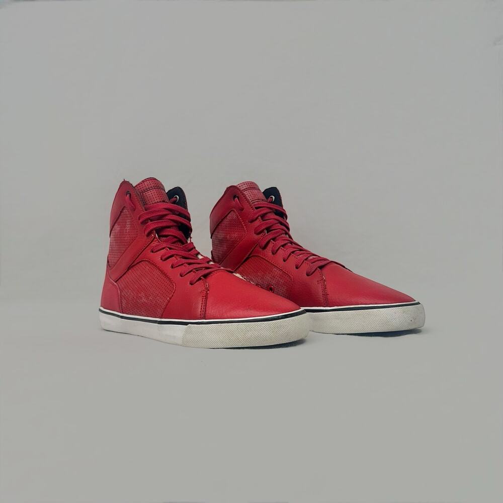 Radii Men’s Simple Leather Red High-Top Sneakers - Si… - Gem